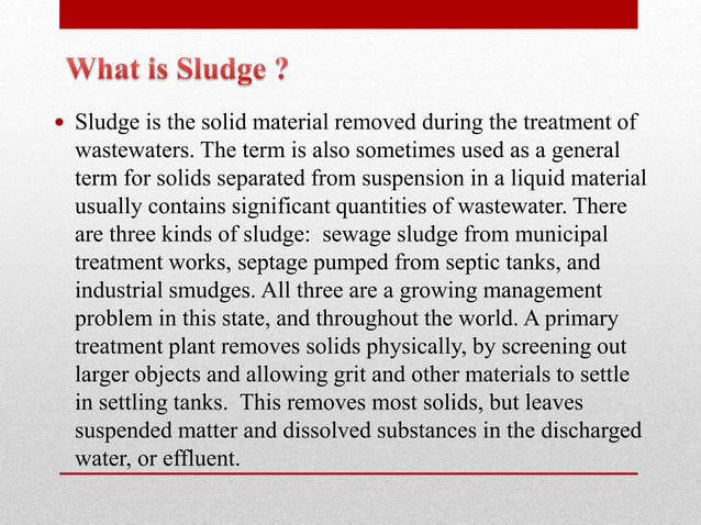 Characteristics of Textile Sludge | PPT