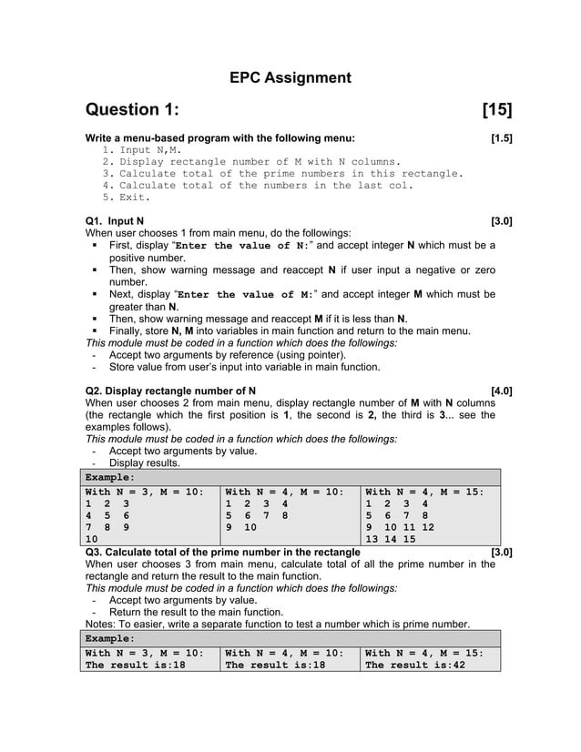 Epc assignment | PDF