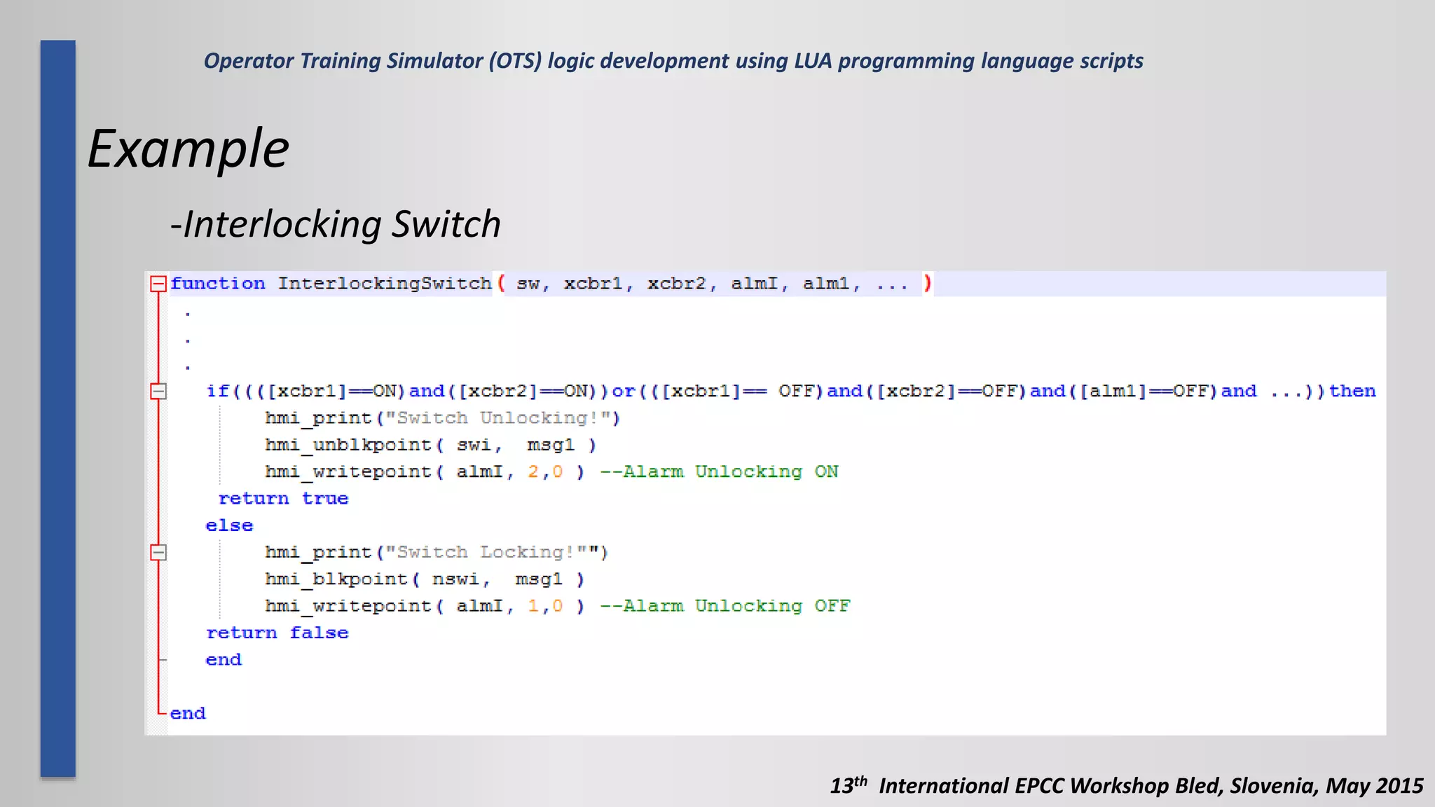 Operator Training Simulator Ots Logic Development Using Lua Programming Language Scripts Ppt