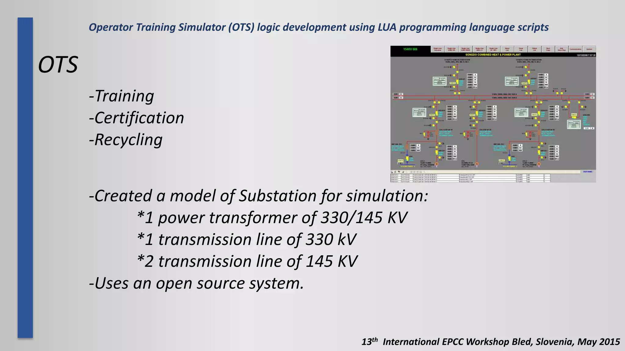 Operator Training Simulator Ots Logic Development Using Lua Programming Language Scripts Ppt