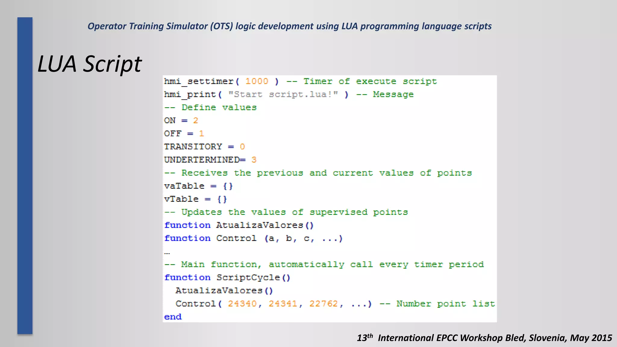 Operator Training Simulator Ots Logic Development Using Lua Programming Language Scripts Ppt