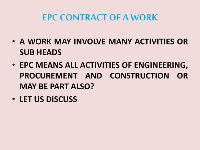EPC Contracts | PPTX | Construction Industry | Industries