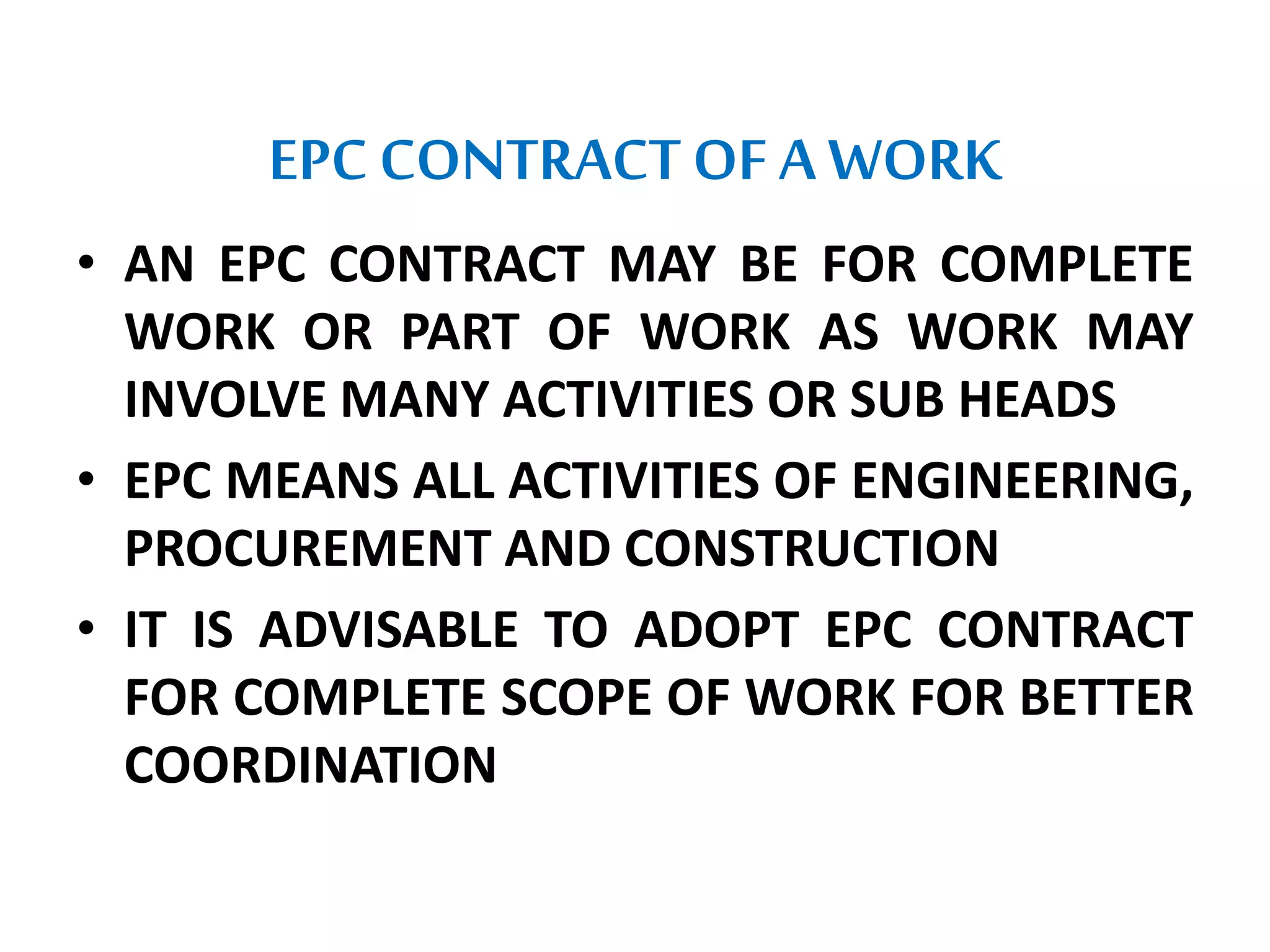 EPC and other types of contracts | PPTX