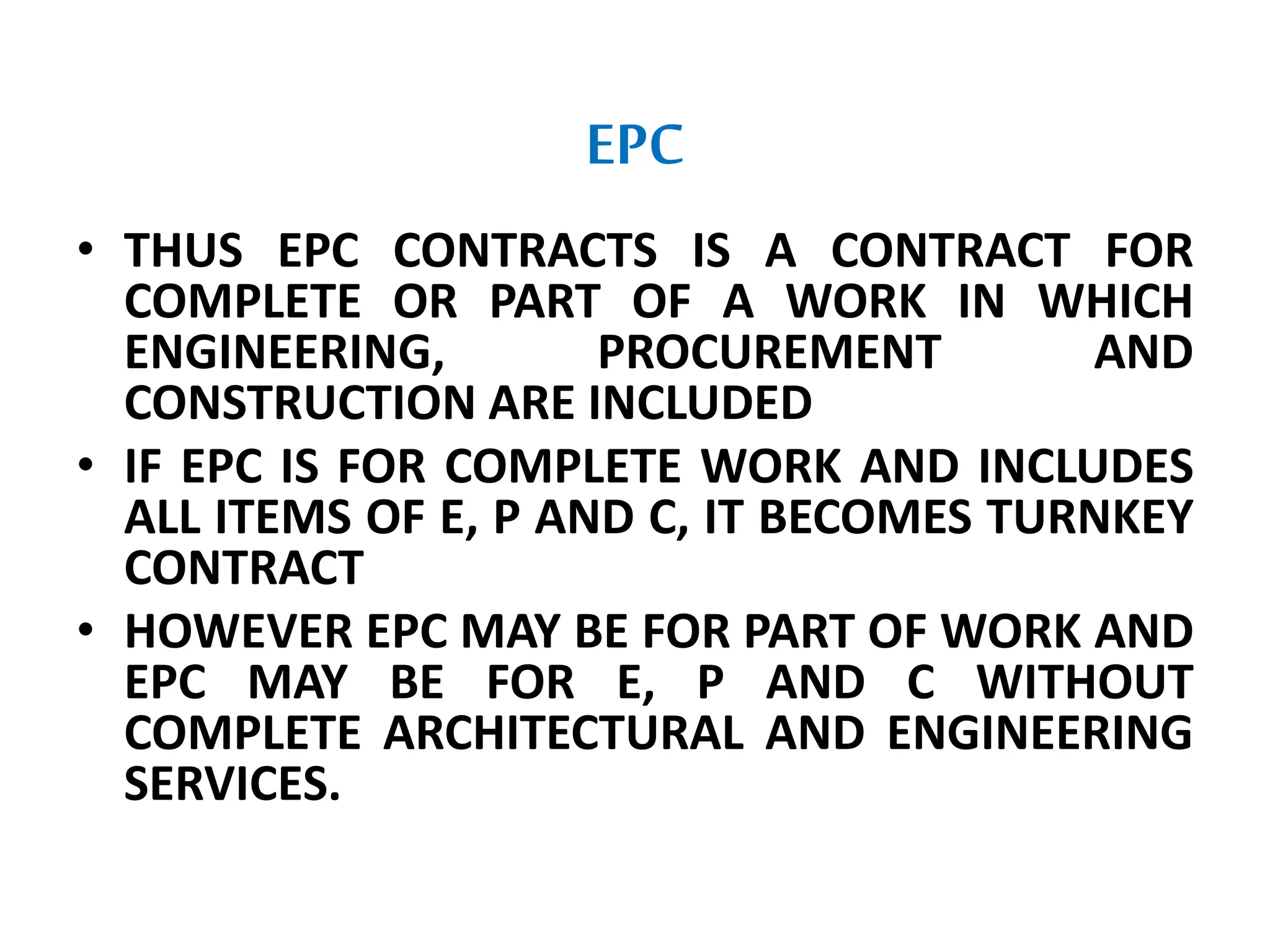 EPC and other types of contracts | PPTX