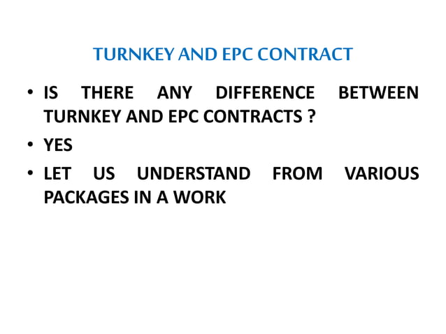 EPC and other types of contracts | PPTX | Construction Industry | Industries