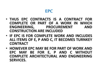 EPC and other types of contracts | PPTX
