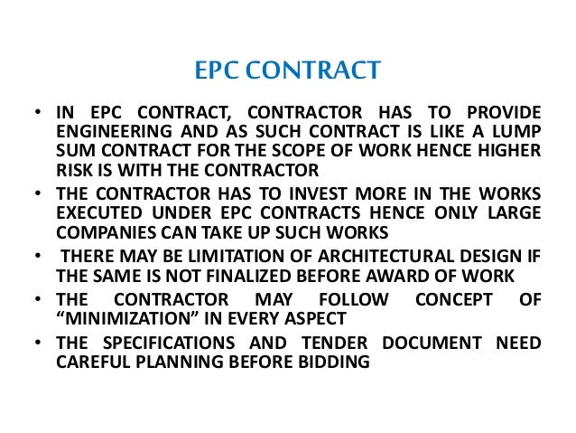 Epc And Other Types Of Contracts
