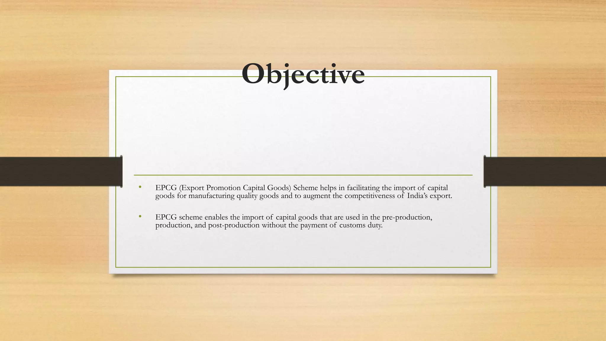 EPCG.pptx | Personal Taxes | Personal Finance