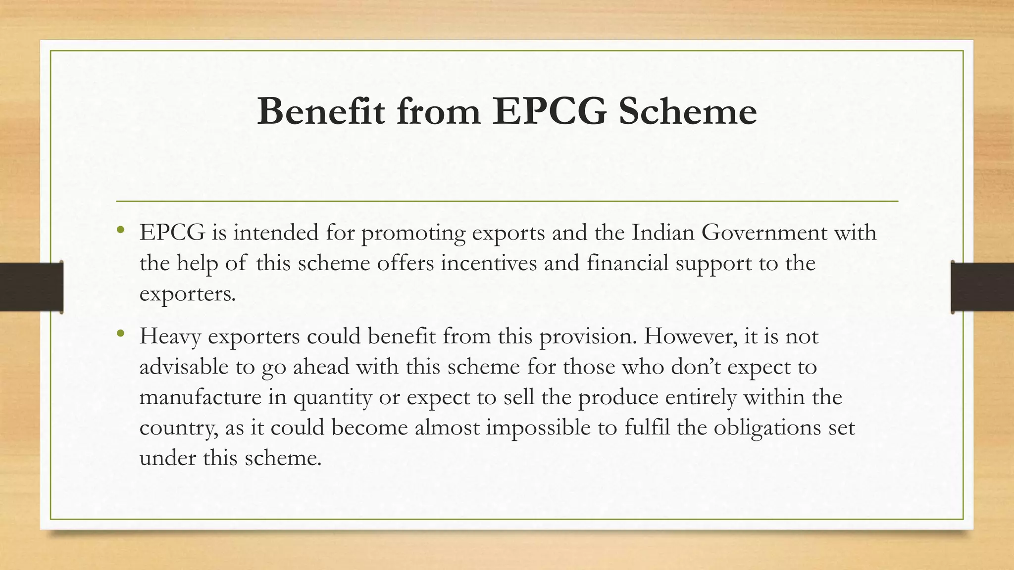 EPCG.pptx | Personal Taxes | Personal Finance