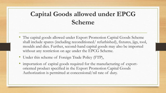 EPCG.pptx | Personal Taxes | Personal Finance