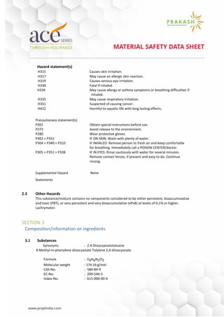 Toluene Diisocyanate Suppliers | Prakash Chemicals International | PDF