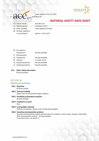 Toluene Diisocyanate Suppliers | Prakash Chemicals International | PDF
