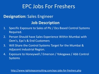 EPC Jobs For Freshers | Freshers EPC Jobs | EPC Jobs | PPT