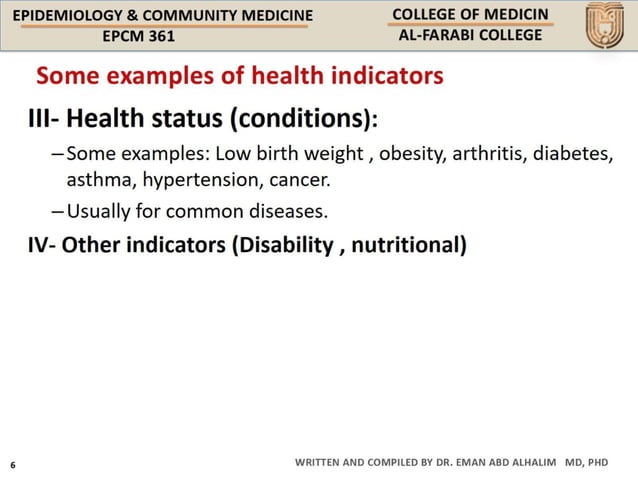 Epcm l3 (health indicators) | PPT