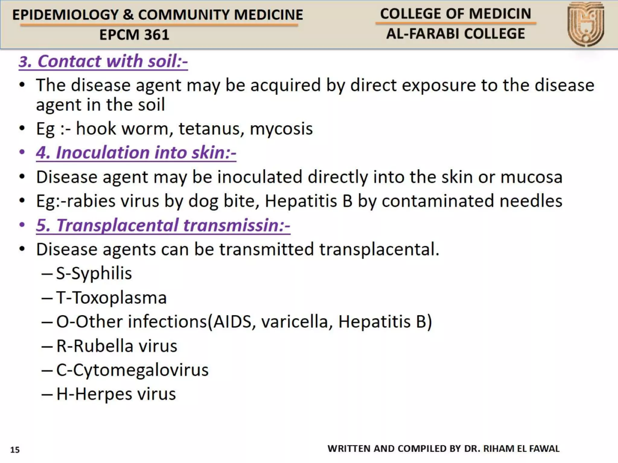 Epcm l7(disease transmission) | PPT