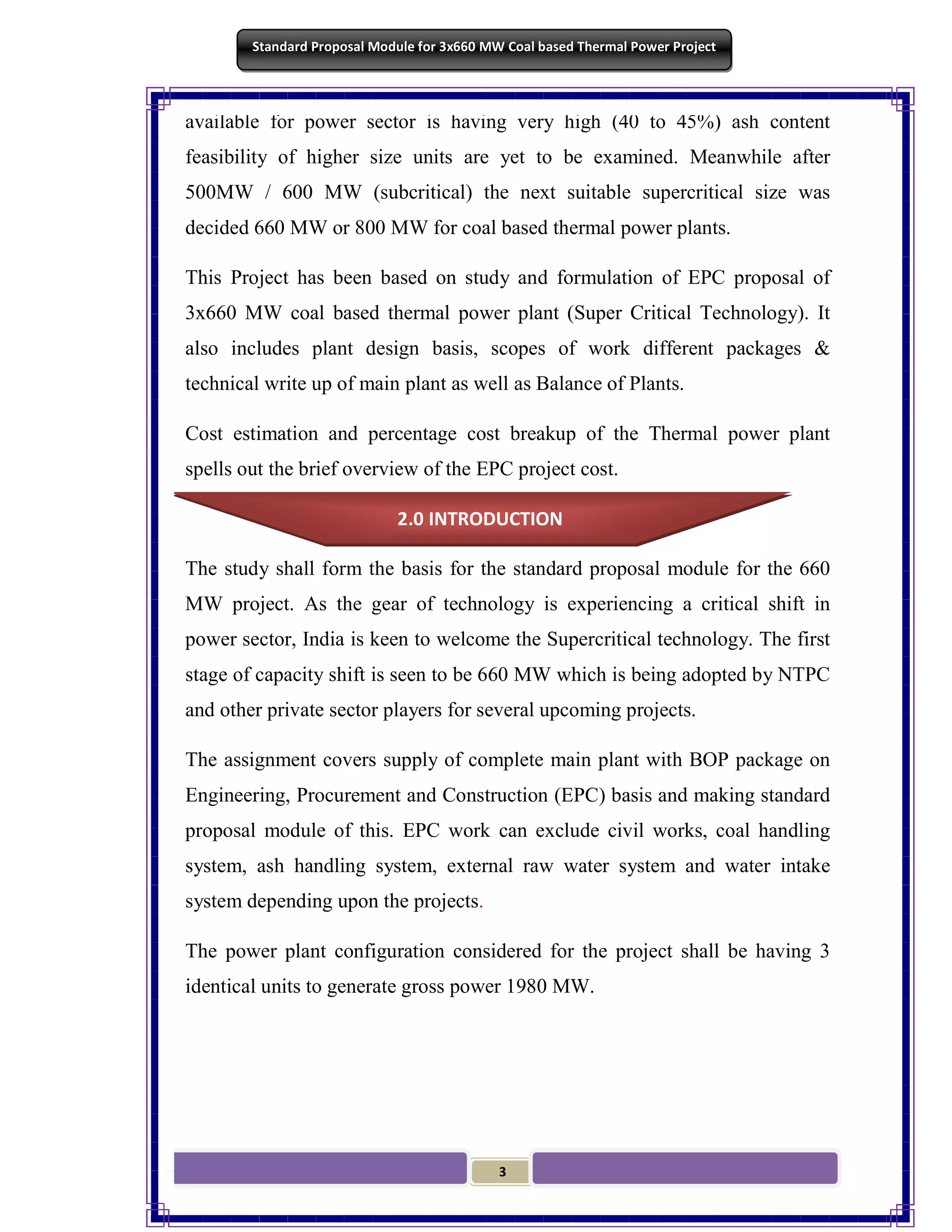 Epc proposal 3x660 mw with cost analysis | PDF
