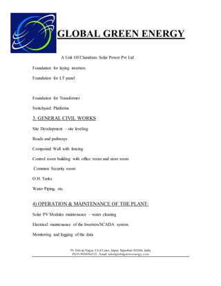 Epc service proposal for setting up solar power project standard ...