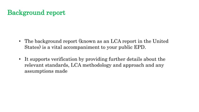 EPD- Creation&Verification for sustainability | PPTX