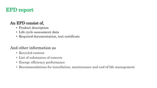 EPD- Creation&Verification for sustainability | PPTX