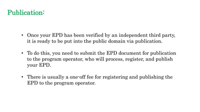 EPD- Creation&Verification for sustainability | PPTX