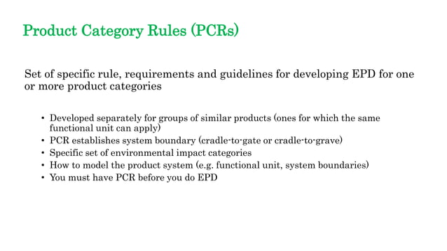 EPD- Creation&Verification for sustainability | PPTX