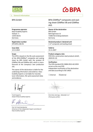 EPD CEMflex VB Environmental Product Declaration | PDF
