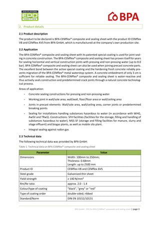 EPD CEMflex VB Environmental Product Declaration | PDF
