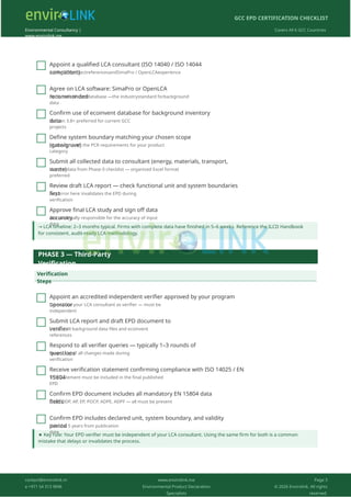 EPD Certification Checklist 2026 — Complete Guide for UAE, Saudi Arabia ...