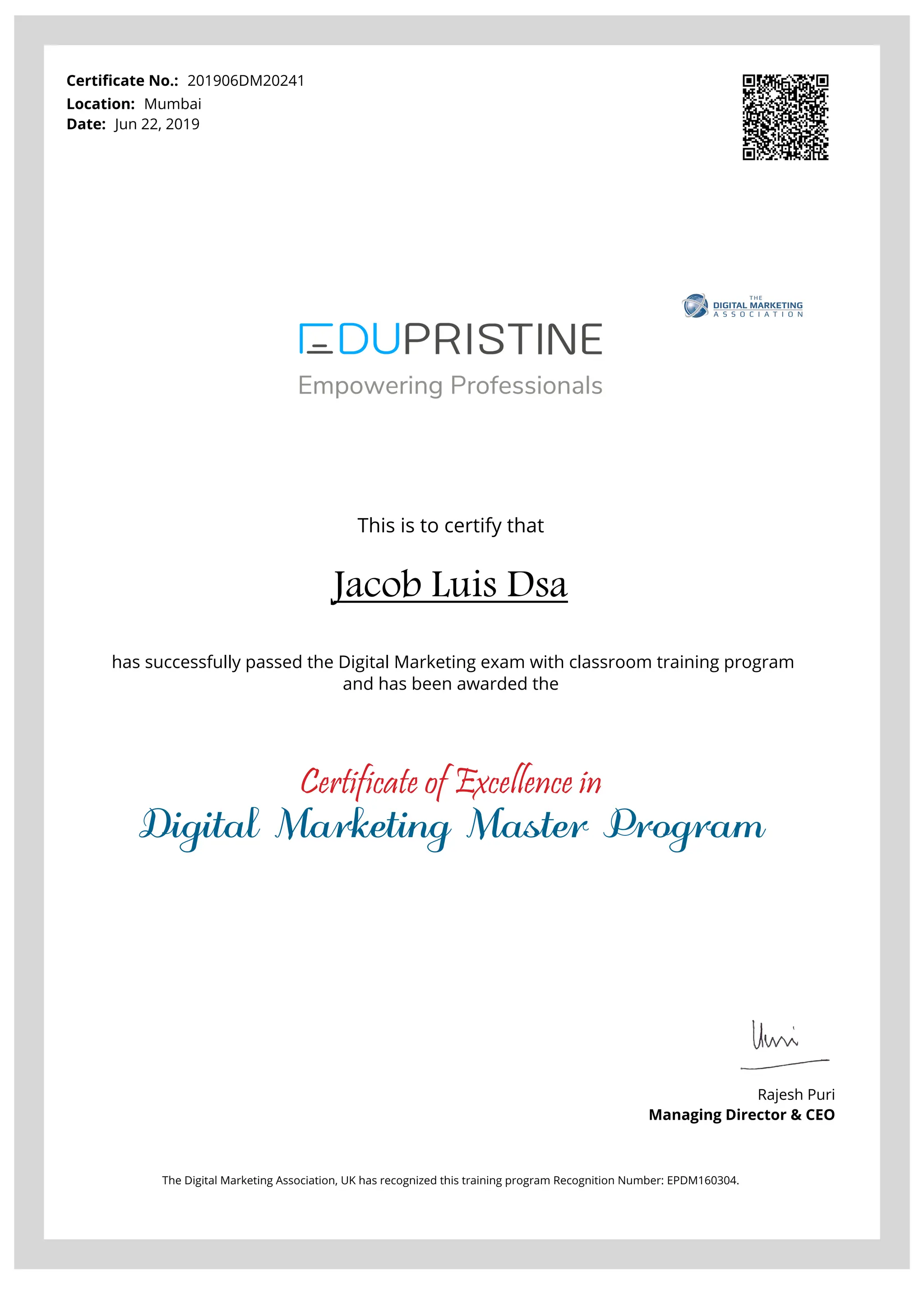 The Digital Marketing (DMA) - Certification | PDF
