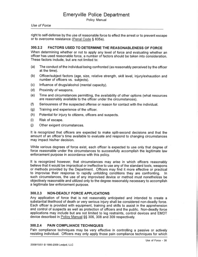 EPD use of force policy | PDF