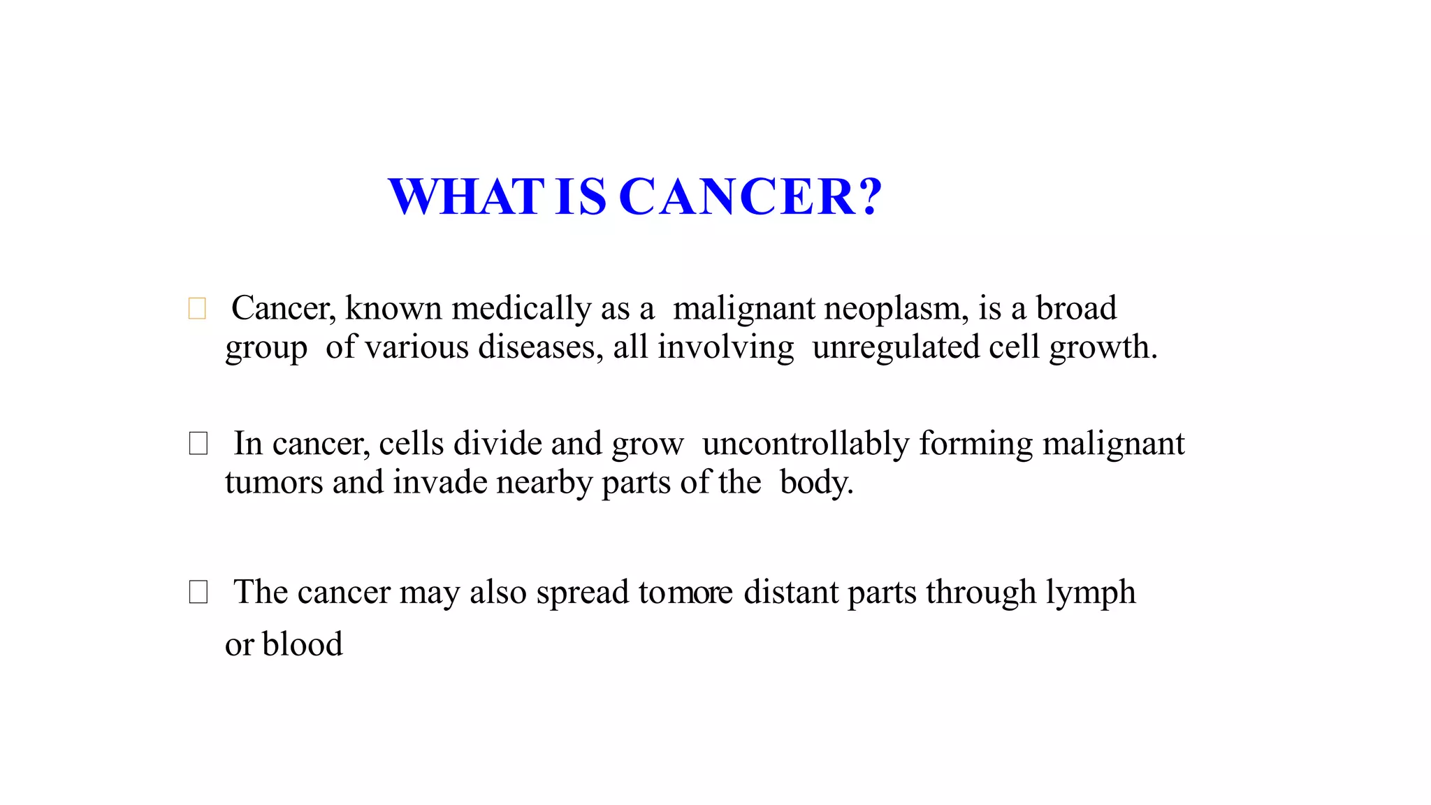 Epedemiology, etiology of cancer and occupational cancers | PPTX