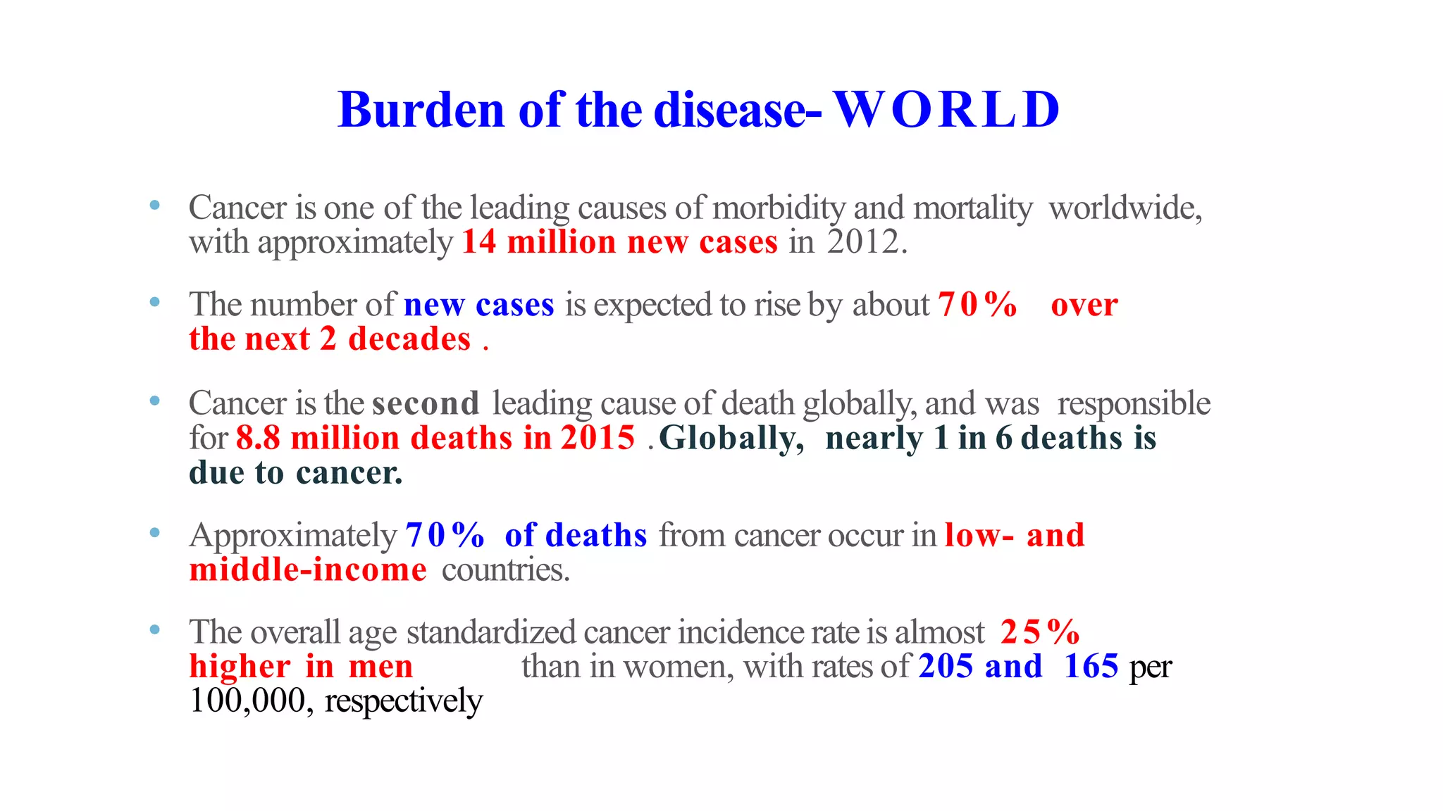 Epedemiology, etiology of cancer and occupational cancers | PPTX