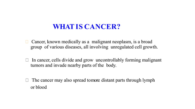 Epedemiology, etiology of cancer and occupational cancers | PPTX