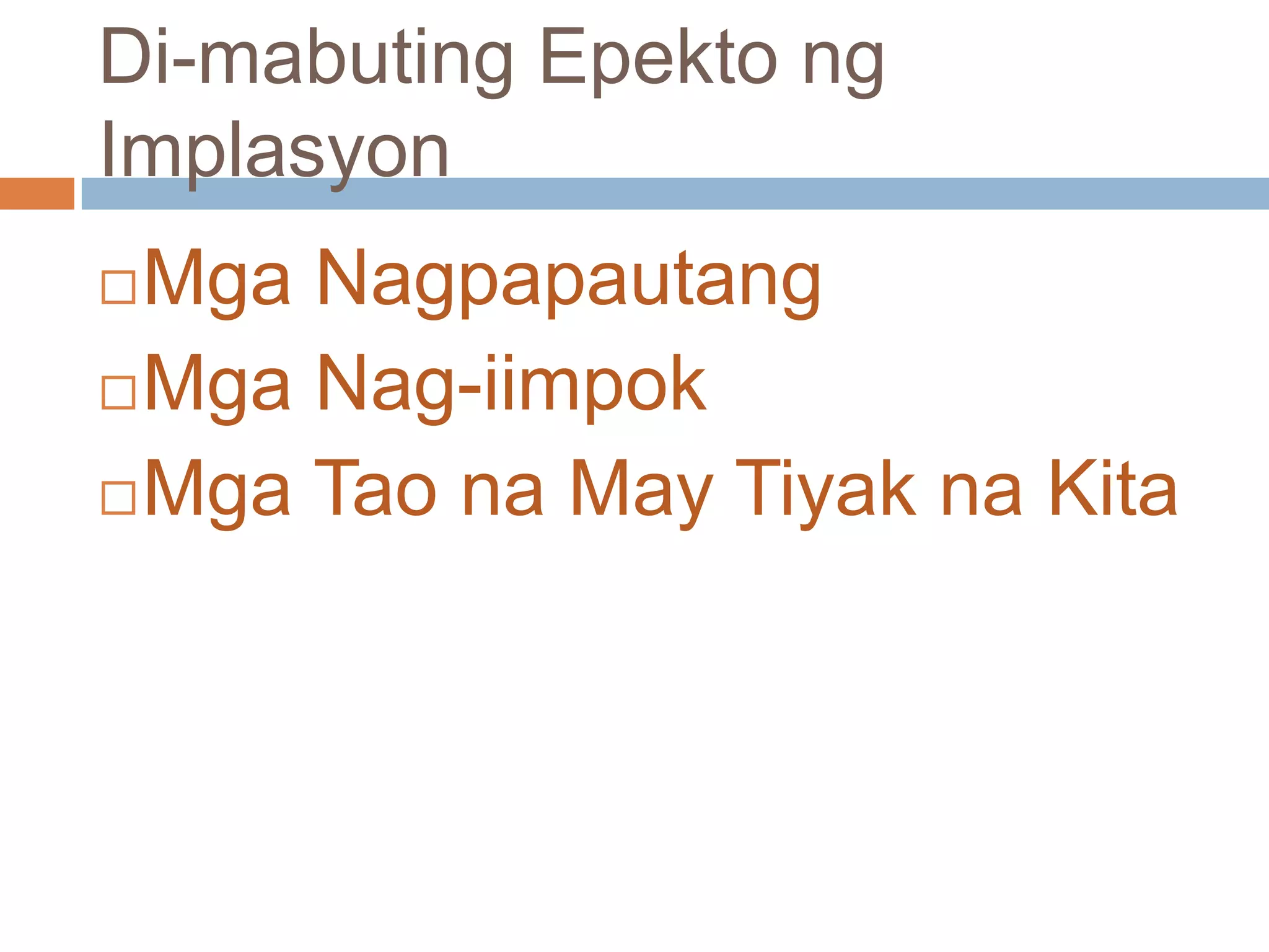 Epekto at solusyon ng implasyon pagobo | PPTX