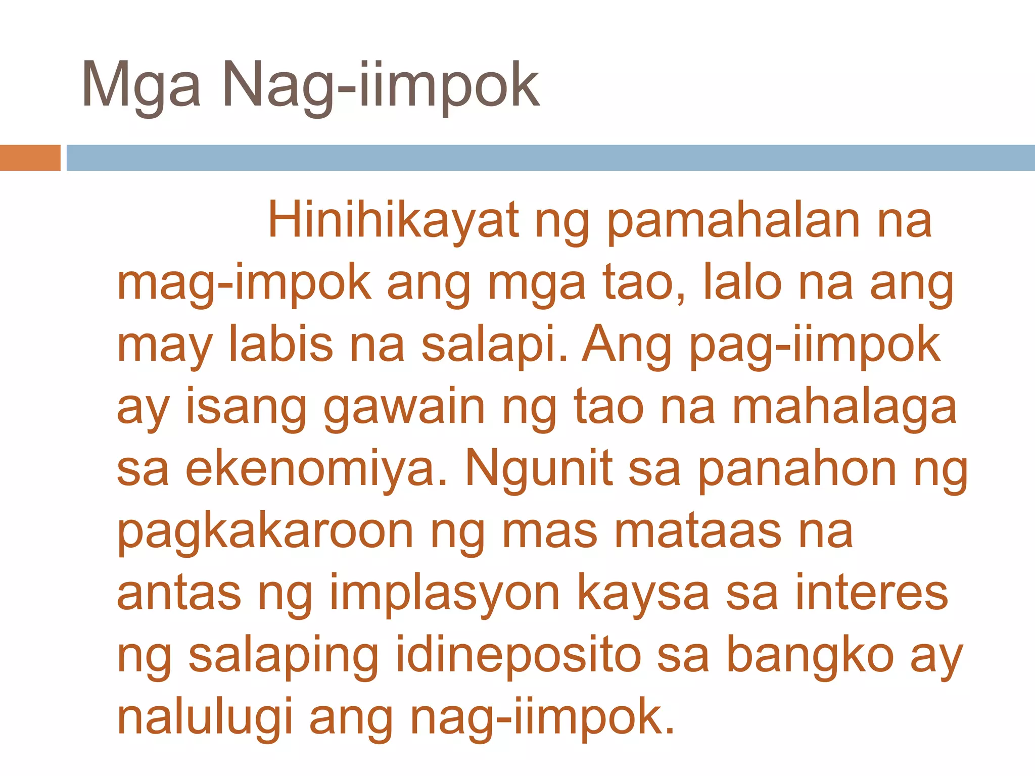Epekto at solusyon ng implasyon pagobo | PPTX