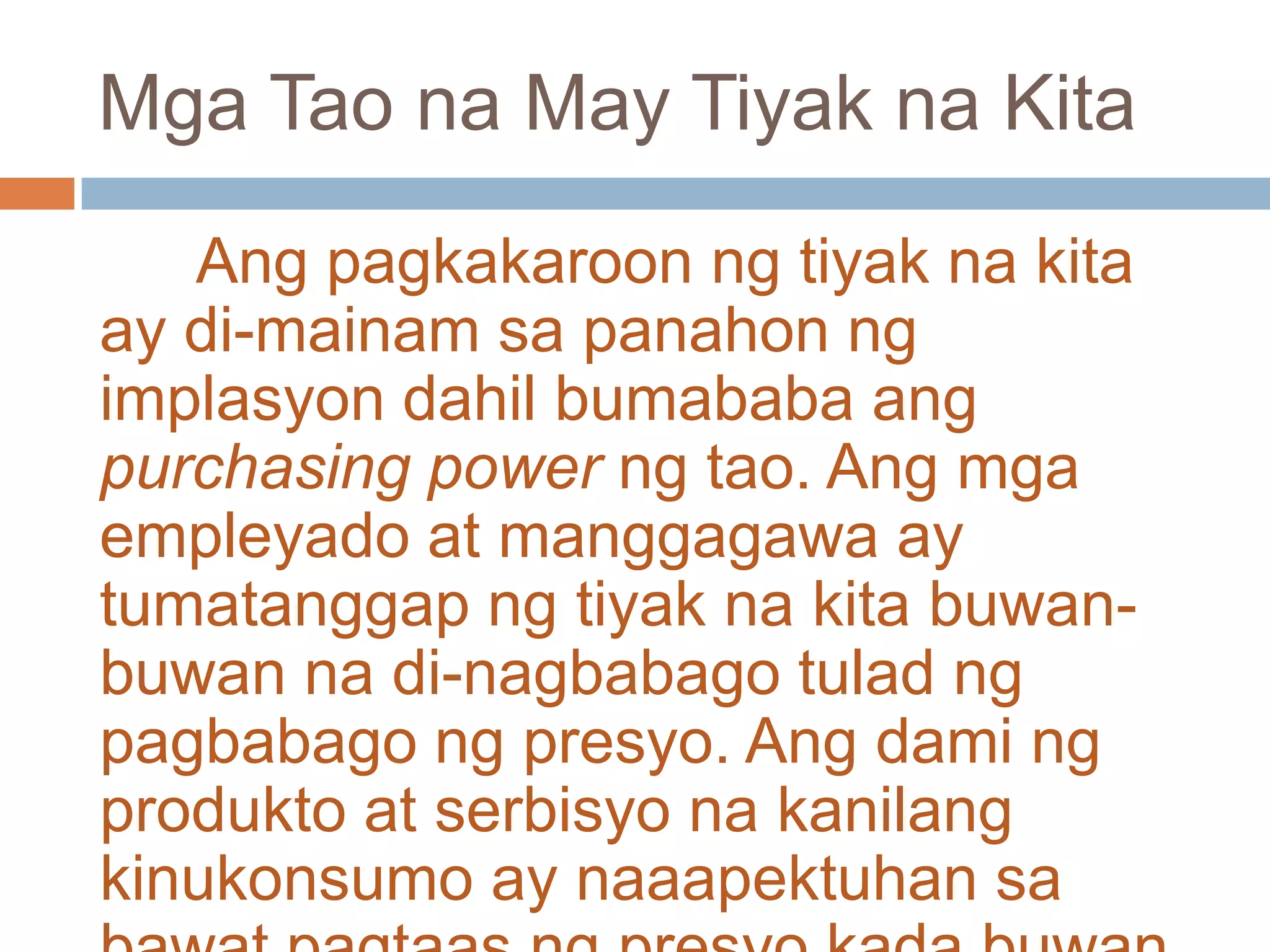 Epekto at solusyon ng implasyon pagobo | PPTX