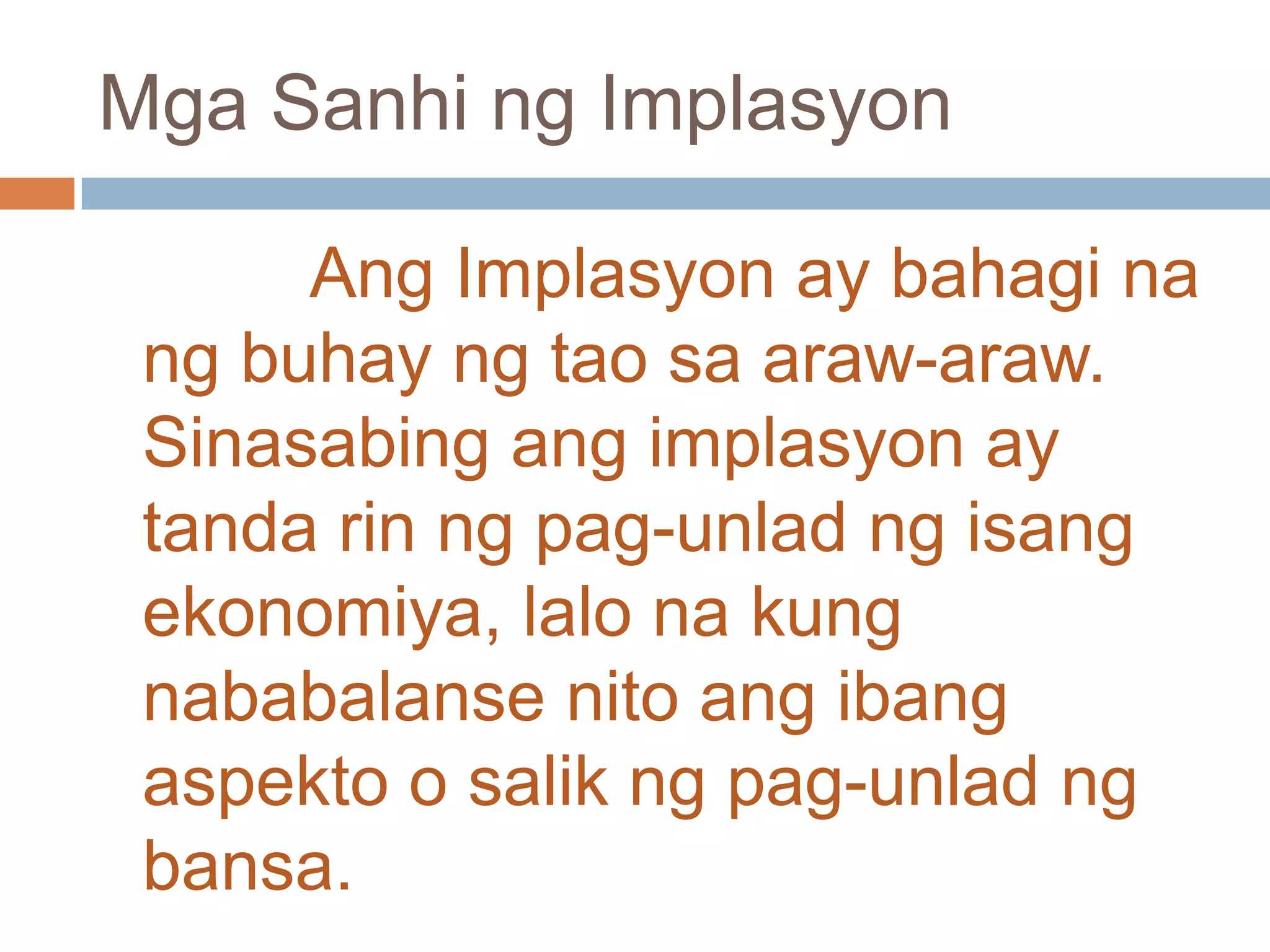 Epekto at solusyon ng implasyon pagobo | PPTX