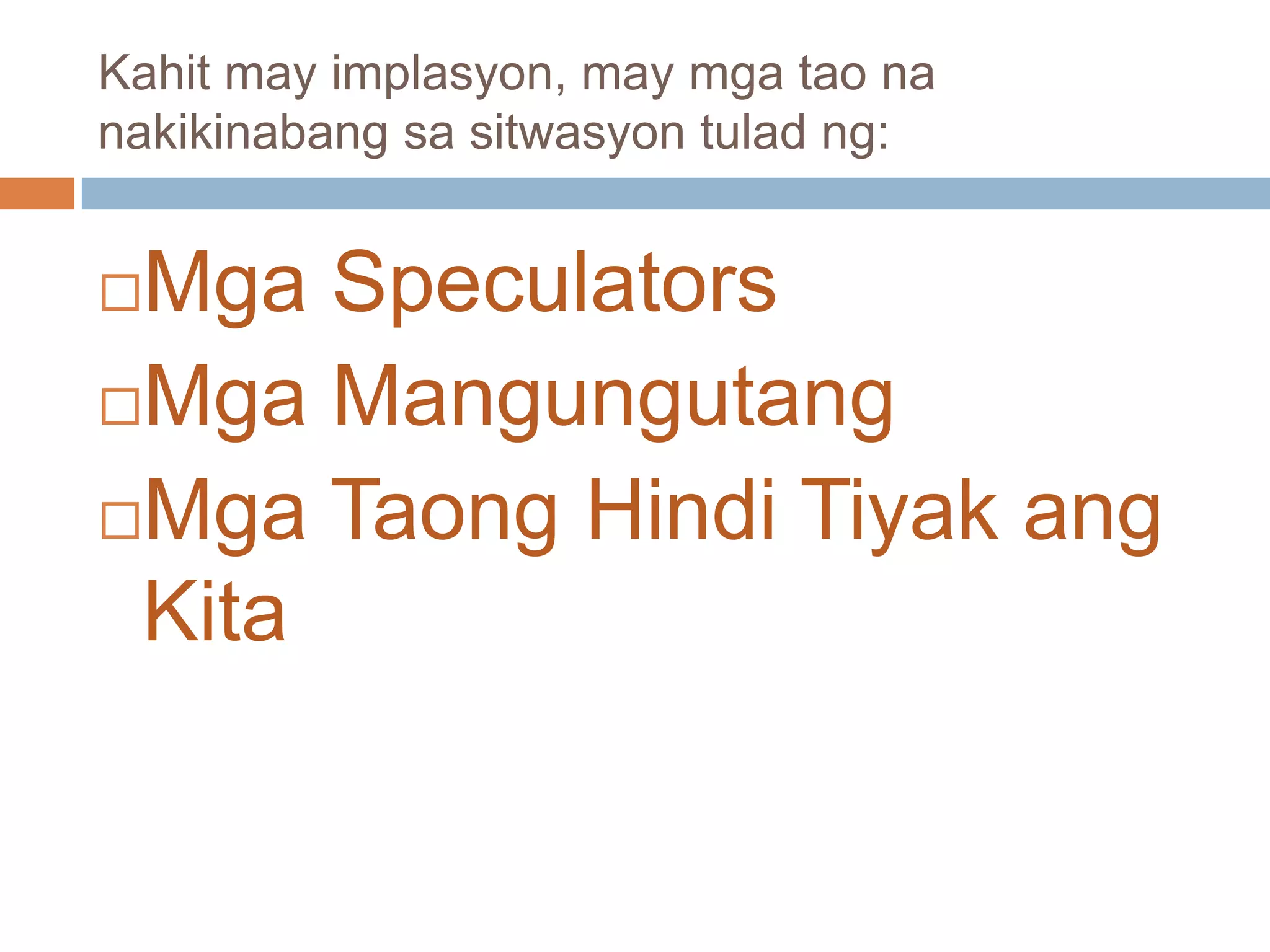 Epekto at solusyon ng implasyon pagobo | PPTX