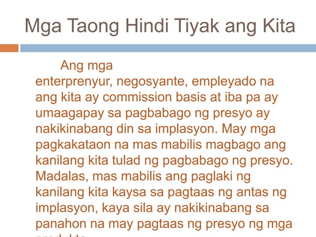 Epekto at solusyon ng implasyon pagobo | PPTX