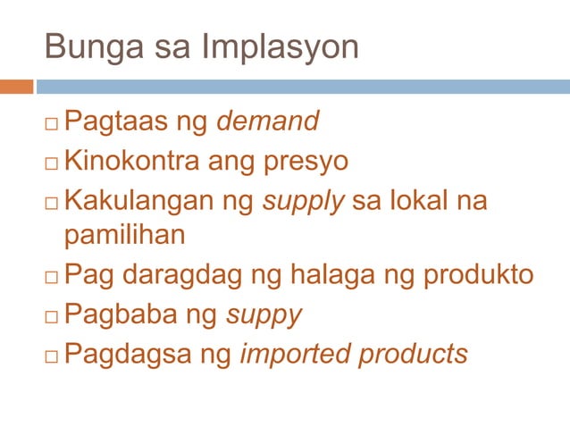 Epekto at solusyon ng implasyon pagobo | PPTX