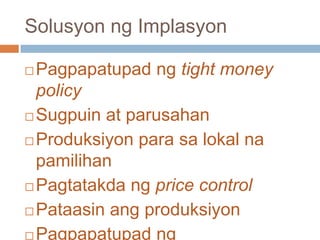 Epekto at solusyon ng implasyon pagobo | PPTX