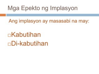 Epekto at solusyon ng implasyon pagobo | PPTX