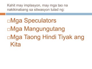 Epekto at solusyon ng implasyon pagobo | PPTX