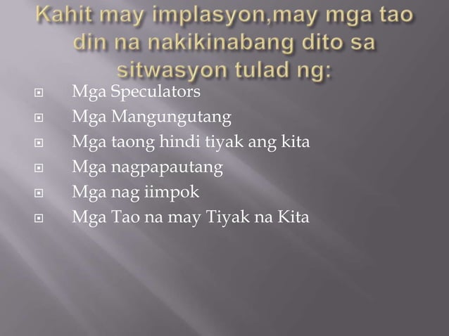 Epekto at solusyon sa implasyon | PPTX