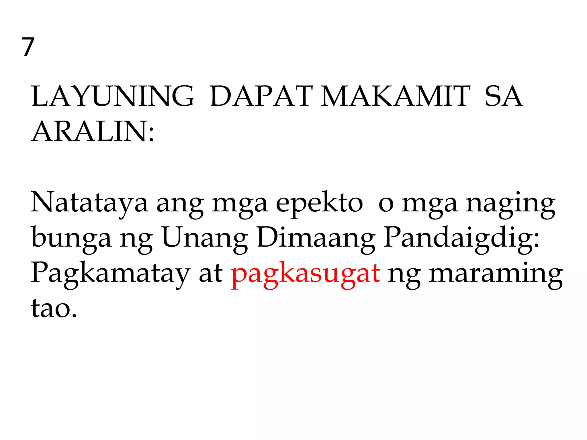 Epekto ng WWI: Pagkasugat at Pagkamatay ng Maraming Tao | PPTX