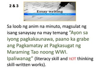 Epekto ng WWI: Pagkasugat at Pagkamatay ng Maraming Tao | PPTX