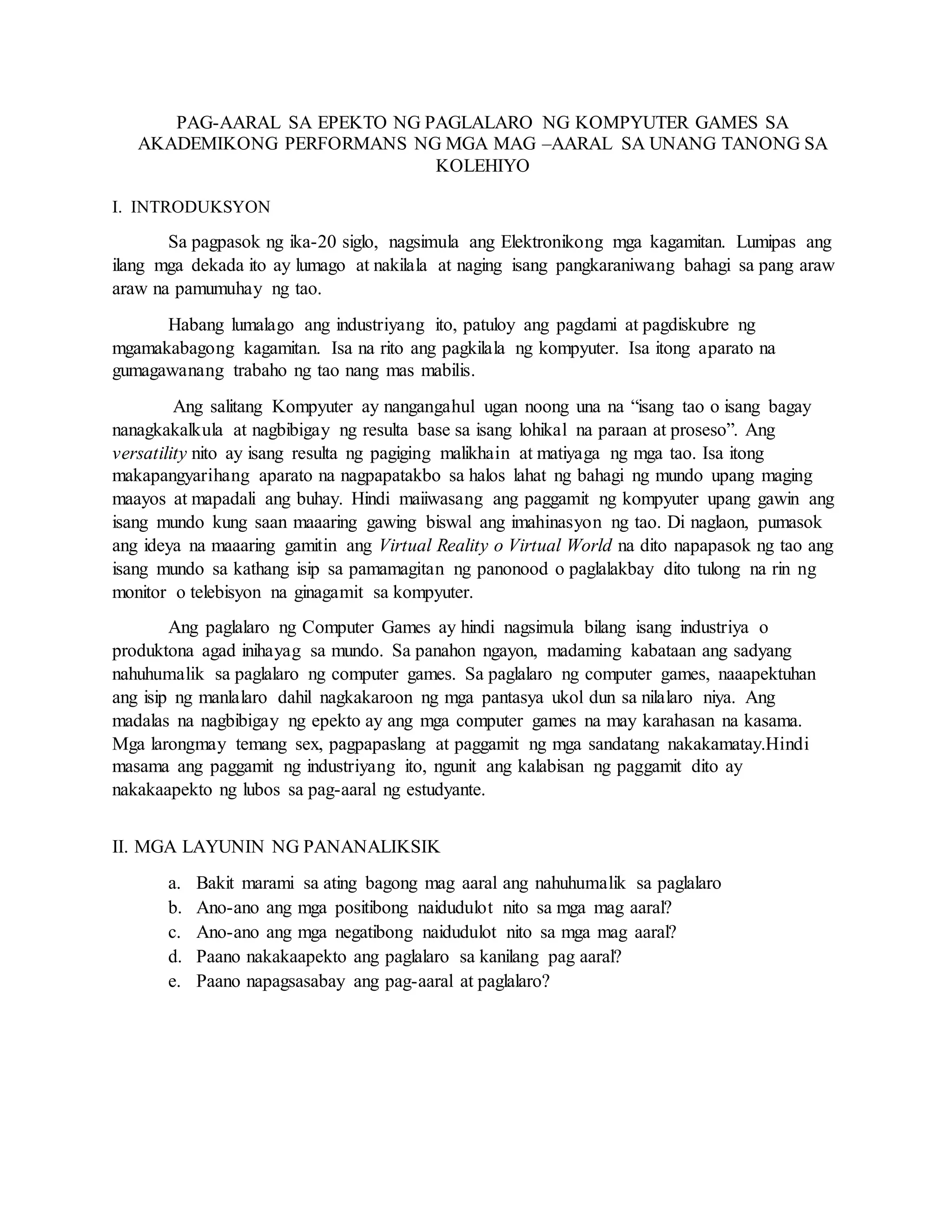 Filipino Thesis | DOCX