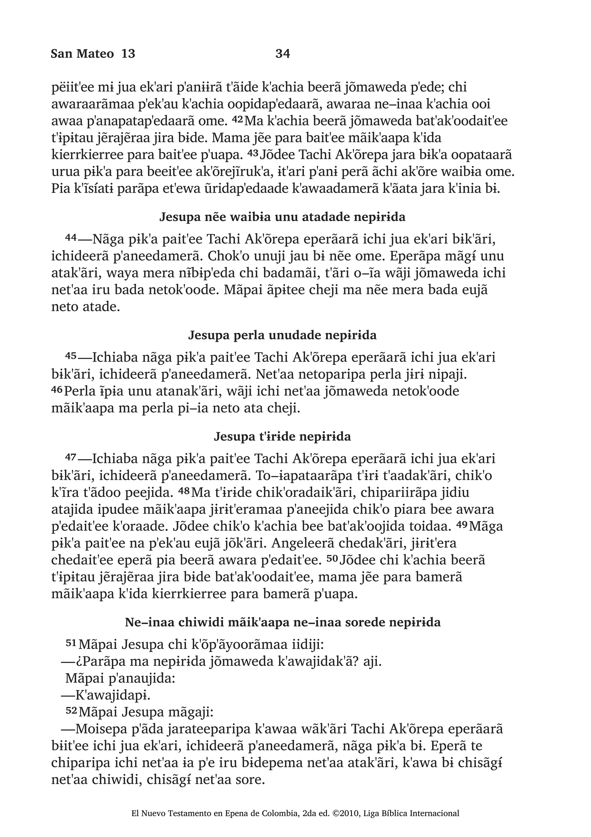 Epena bible new testament | PDF