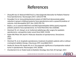 Ependymoma ARRO.pptx radiation oncology ppt | PPT