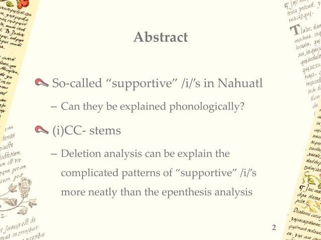 “Epenthetic vowels” in Nahuatl: Are they really epenthetic? | PPT